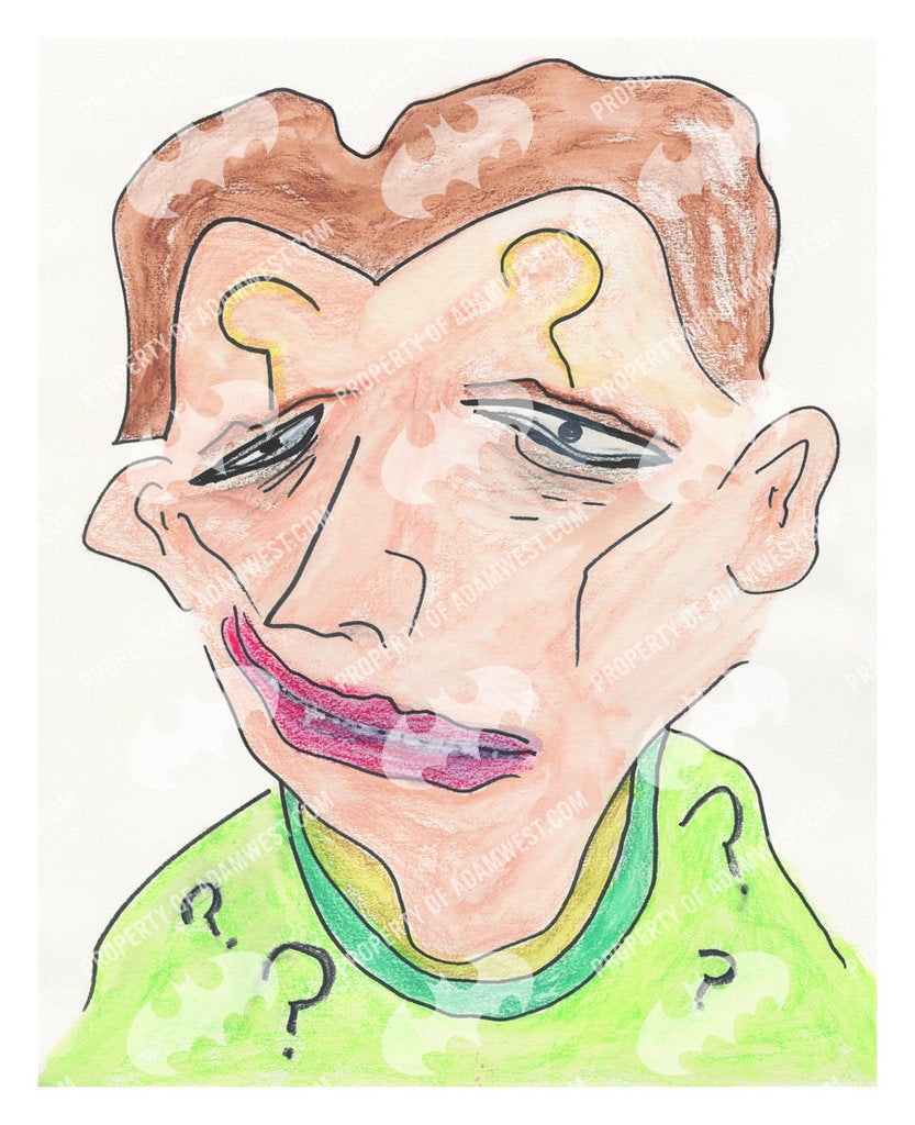 "Riddler" Adam West Original Artwork Print | Signed by Adam West | 18 ...